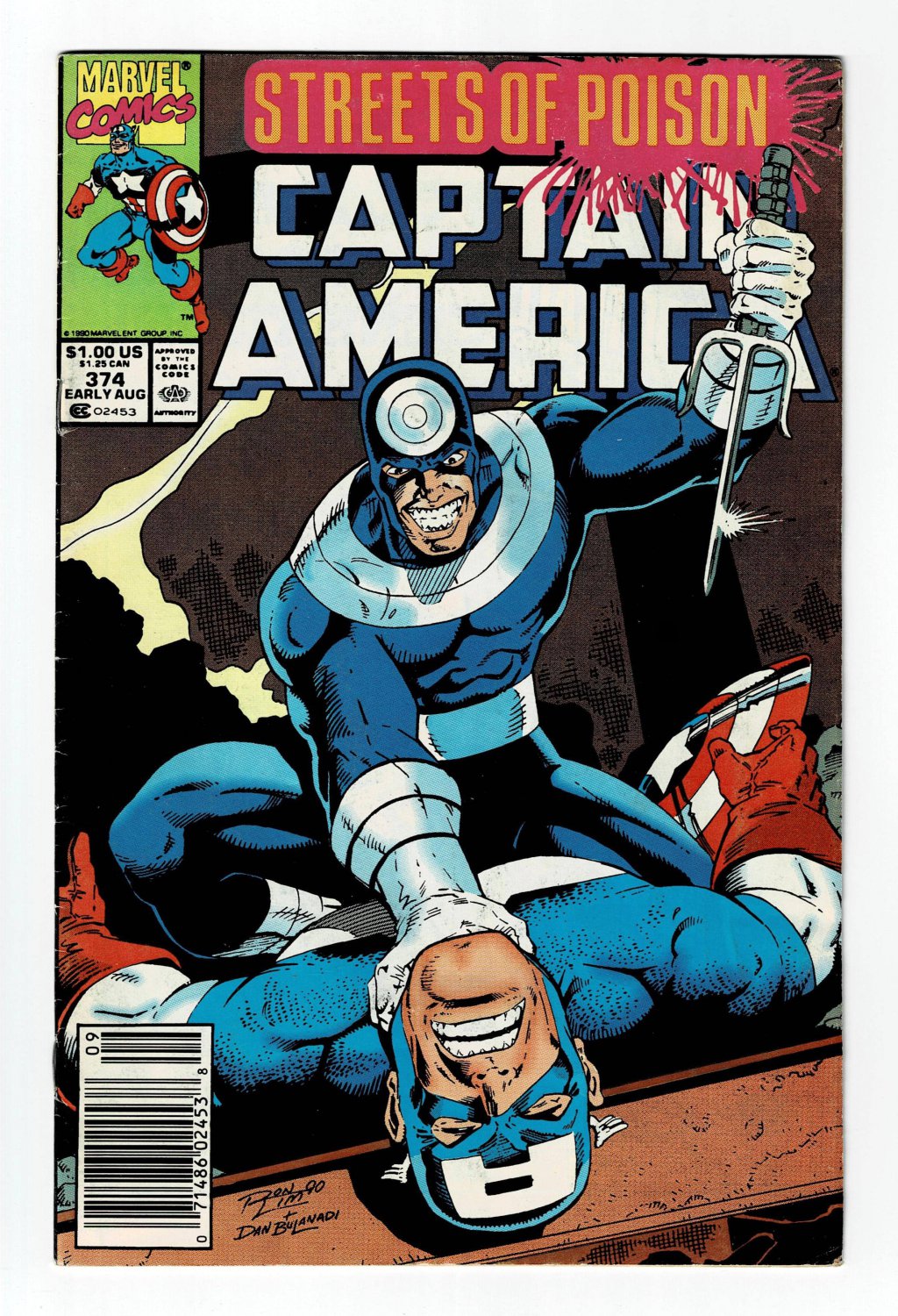 Captain America Streets of Poison Vol. 1 No. 374 August Marvel Comic ...