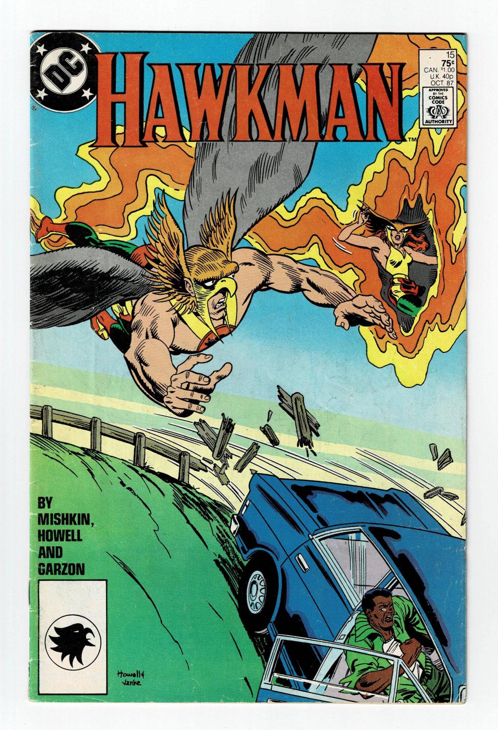 Hawkman No. 15 October DC Comic Book Vintage 1987