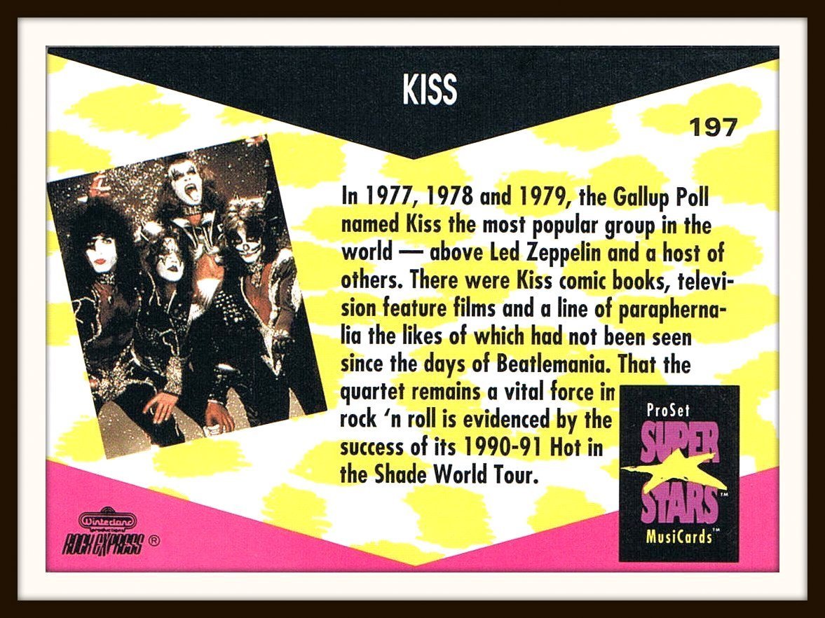 Gene Simmons Kiss Music Trading Card No. 197 Proset Super Stars 1991