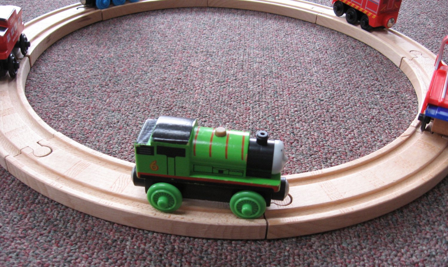 13 Piece Wooden Train Track Lot Railway Set Thomas The Train Round Track