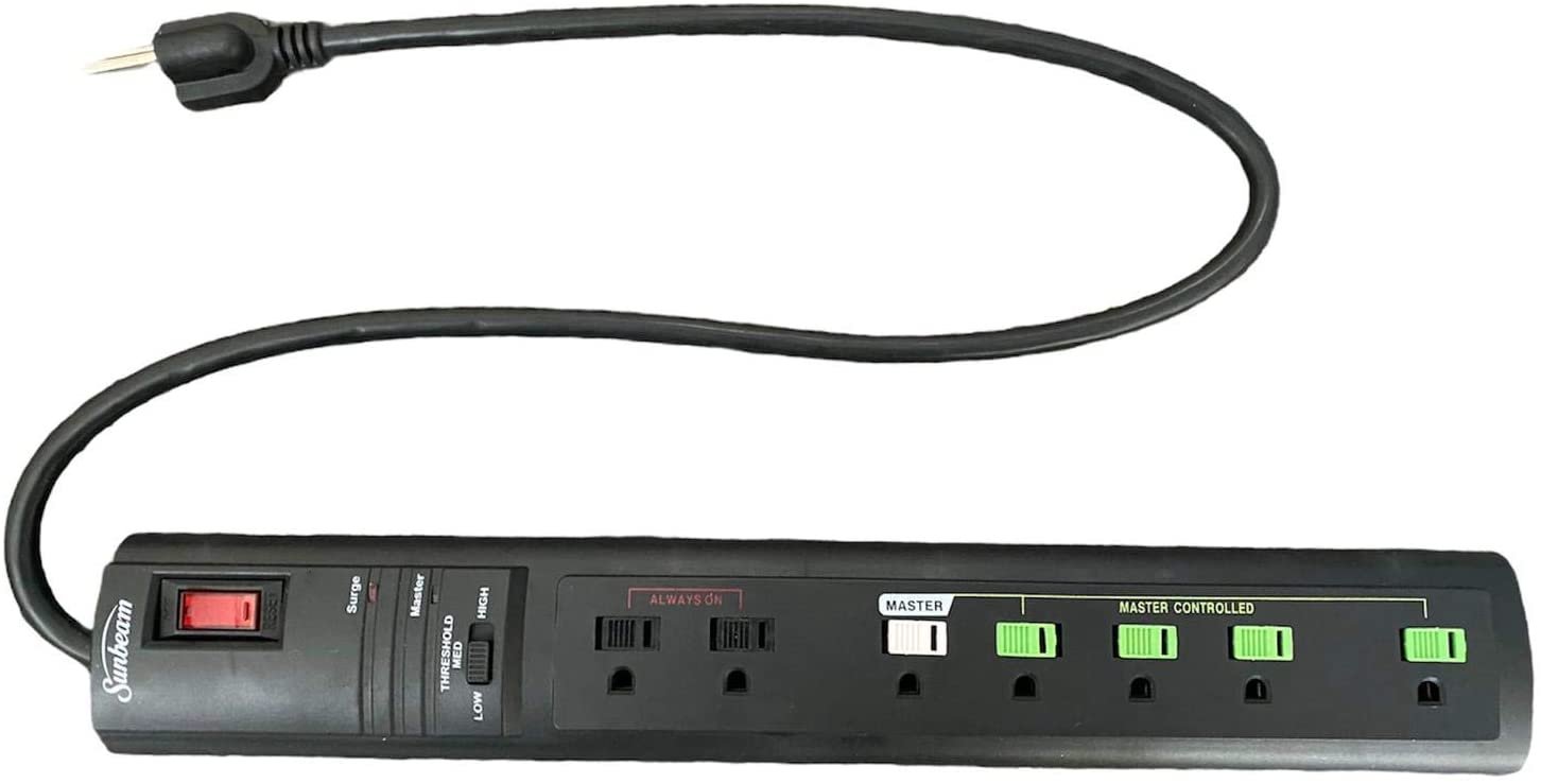 Sunbeam Advanced 7 Outlet Power Strip with Adjustable Threshold and ...