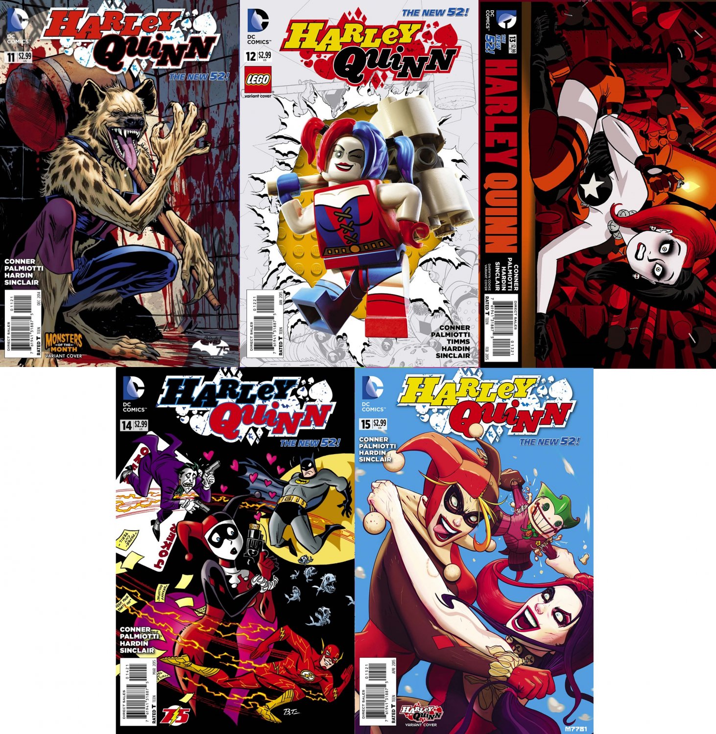 Harley Quinn #11 12 13 14 15 Variant Cover Set [2014] VF/NM DC Comics ...