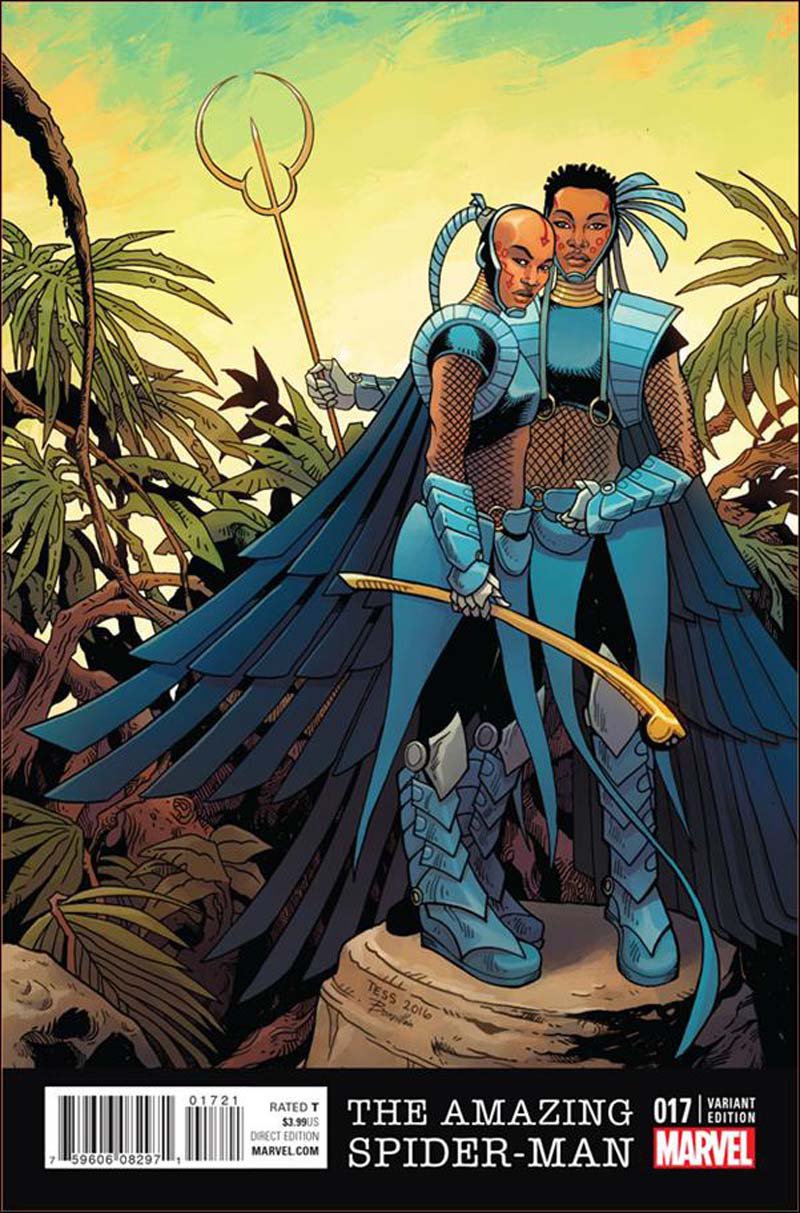Amazing Spider-Man #17 Tess Fowler Black Panther Variant Cover [2016 ...