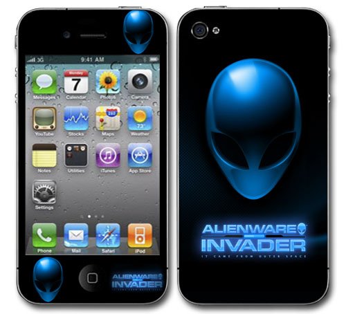 New Alienware Invader Vinyl Sticker Skin Decal Cover for iPhone 4 4S G509