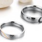 His and Her Heart Shape Matching Titanium Steel Lovers Rings