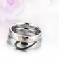 His and Her Heart Shape Matching Titanium Steel Lovers Rings