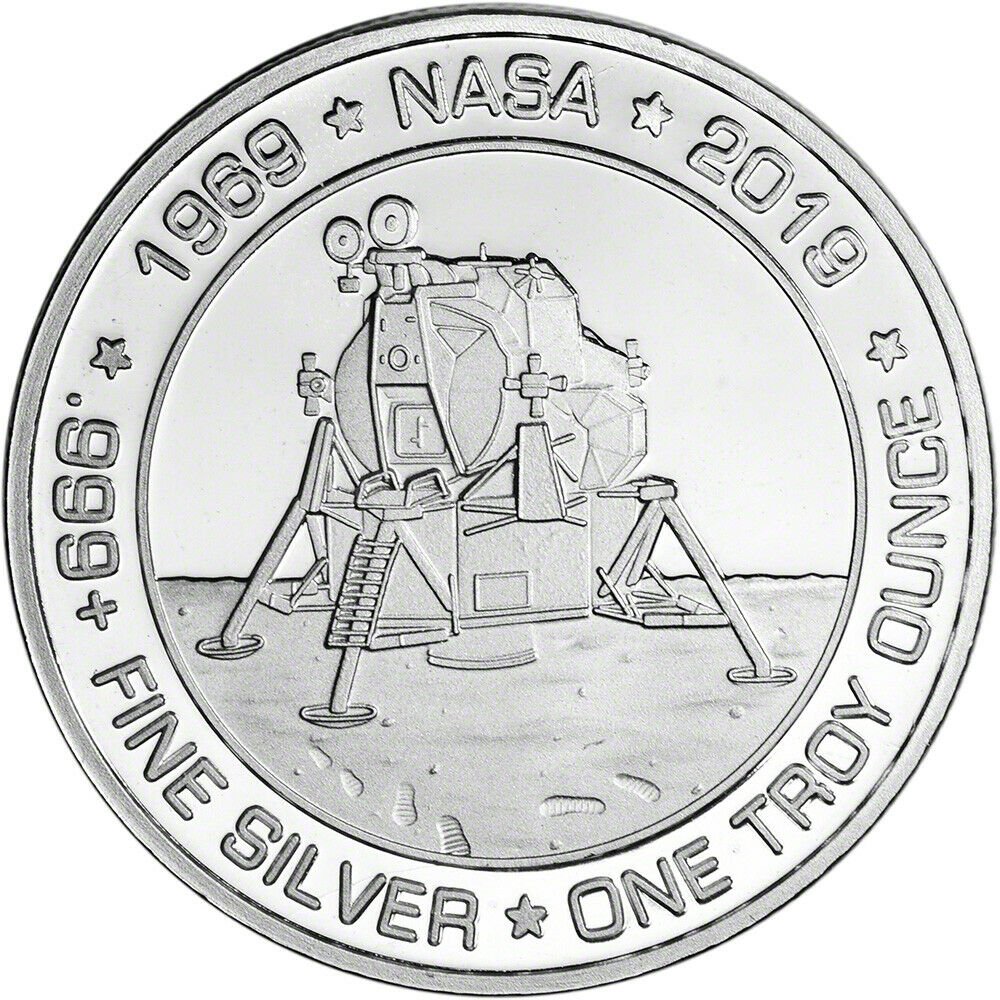 2019 1oz SilverTowne Apollo 11 - NASA 50th Anniversary .999 Fine Silver ...