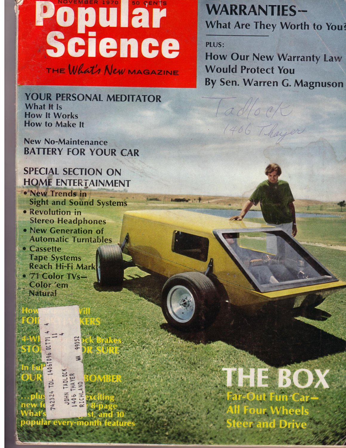 Popular Science Magazine -- November 1970