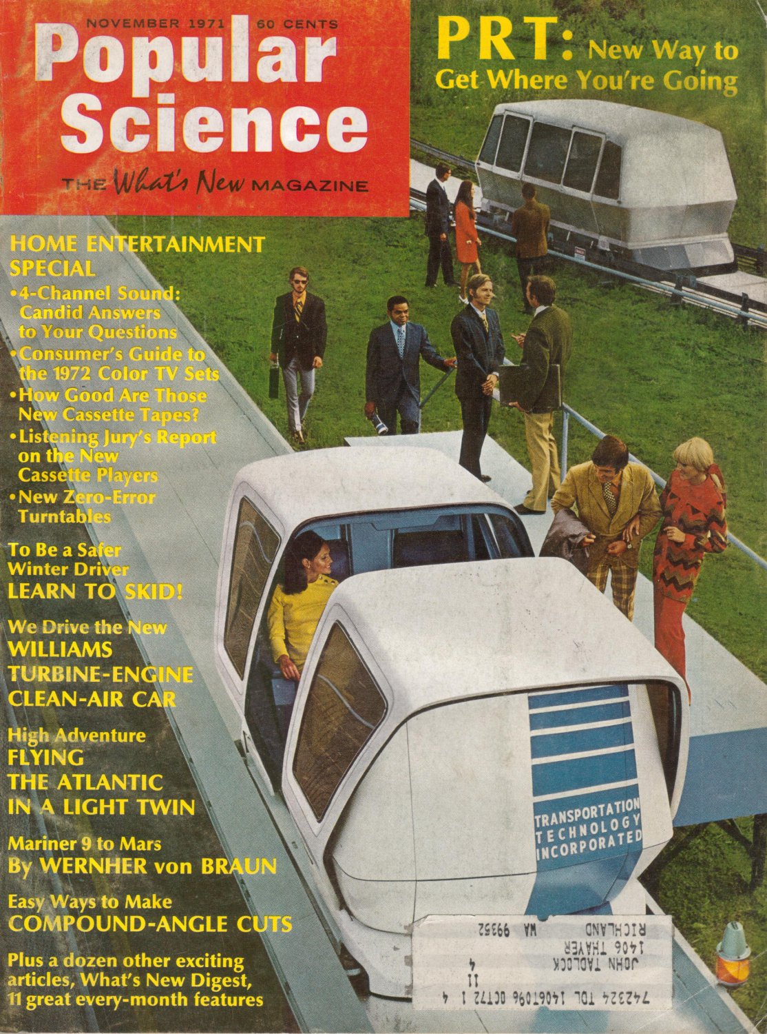 Popular Science Magazine -- November 1971