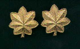 Pair of Major oak leaves rank insignia