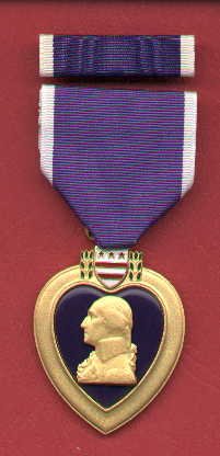 US Purple Heart medal with ribbon bar