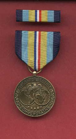 Overseas Service Commemorative medal with ribbon bar