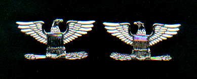 Pair of Colonel Eagles rank insignia 1/2 size