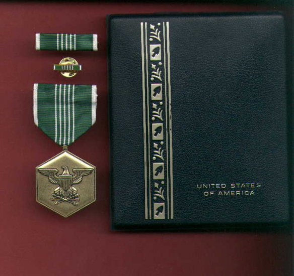 US Army Commendation Military Award medal in case with ribbon bar and ...