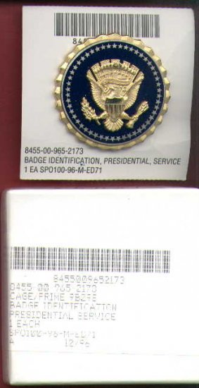 US Presidential Service White House badge in original issue box