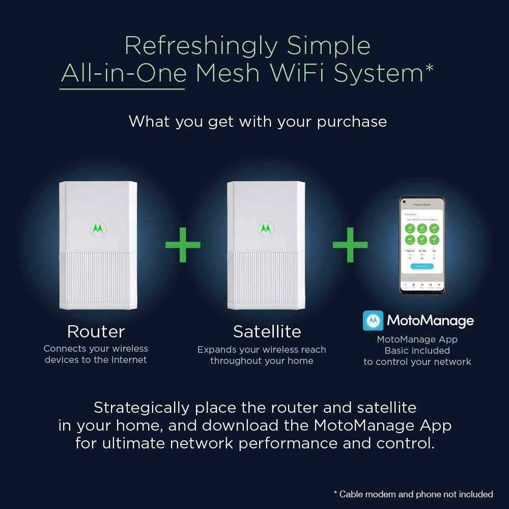 Motorola Whole Home Mesh WiFi System 2-Pack