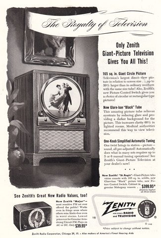 1949 Zenith Giant-Picture Television: Royalty