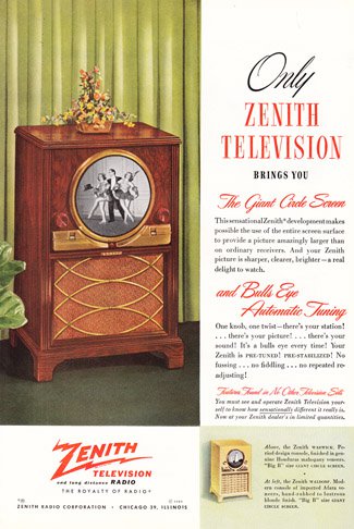 1949 Zenith Television - Giant Circle Screen