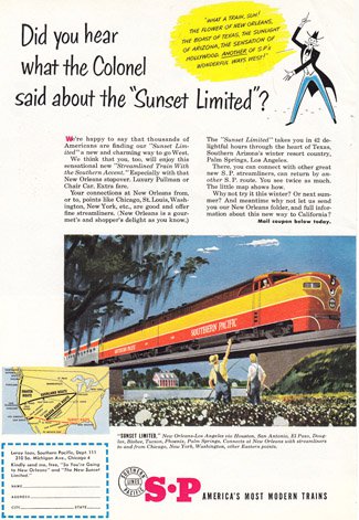 1951 Southern Pacific Railway: Colonel, Sunset Limited