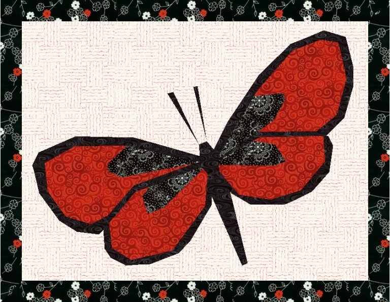 Beautiful Butterfly Foundation Paper Piecing Pieced Quilt Block Pattern ...