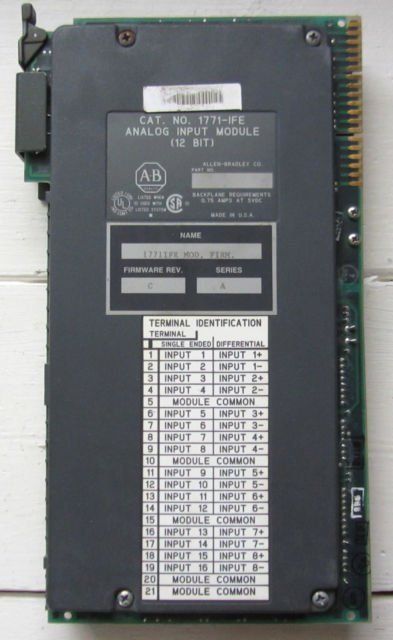 Allen Bradley 1771-IFE Analog Input Module 12 Bit 1771IFE Series A Firm ...