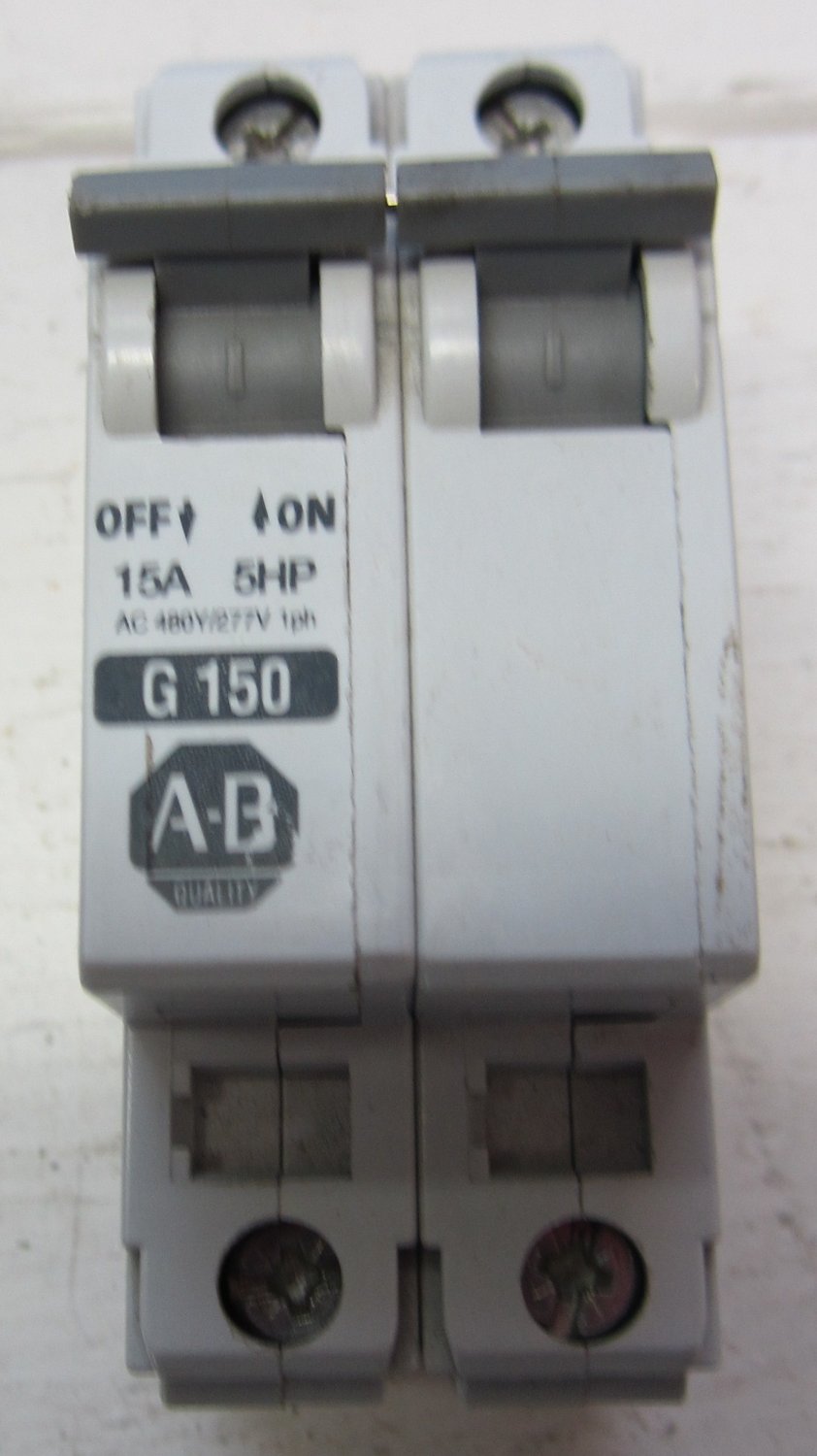 Allen Bradley G150 1492-CB2 Ser B 2 Pole 15 Amp Circuit Breaker 1492CB2 ...