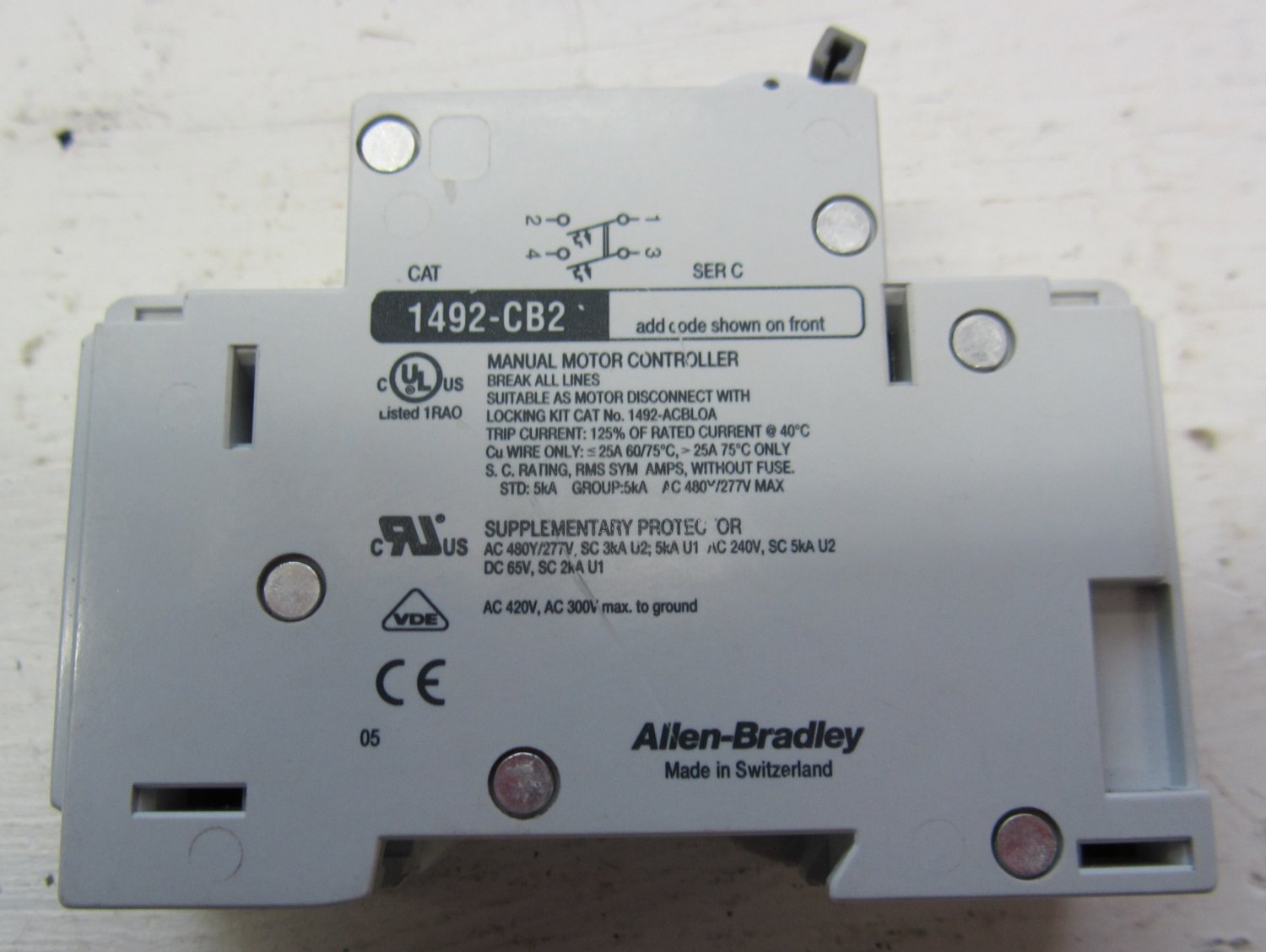 Allen Bradley G150 1492-CB2 Ser B 2 Pole 15 Amp Circuit Breaker 1492CB2 ...