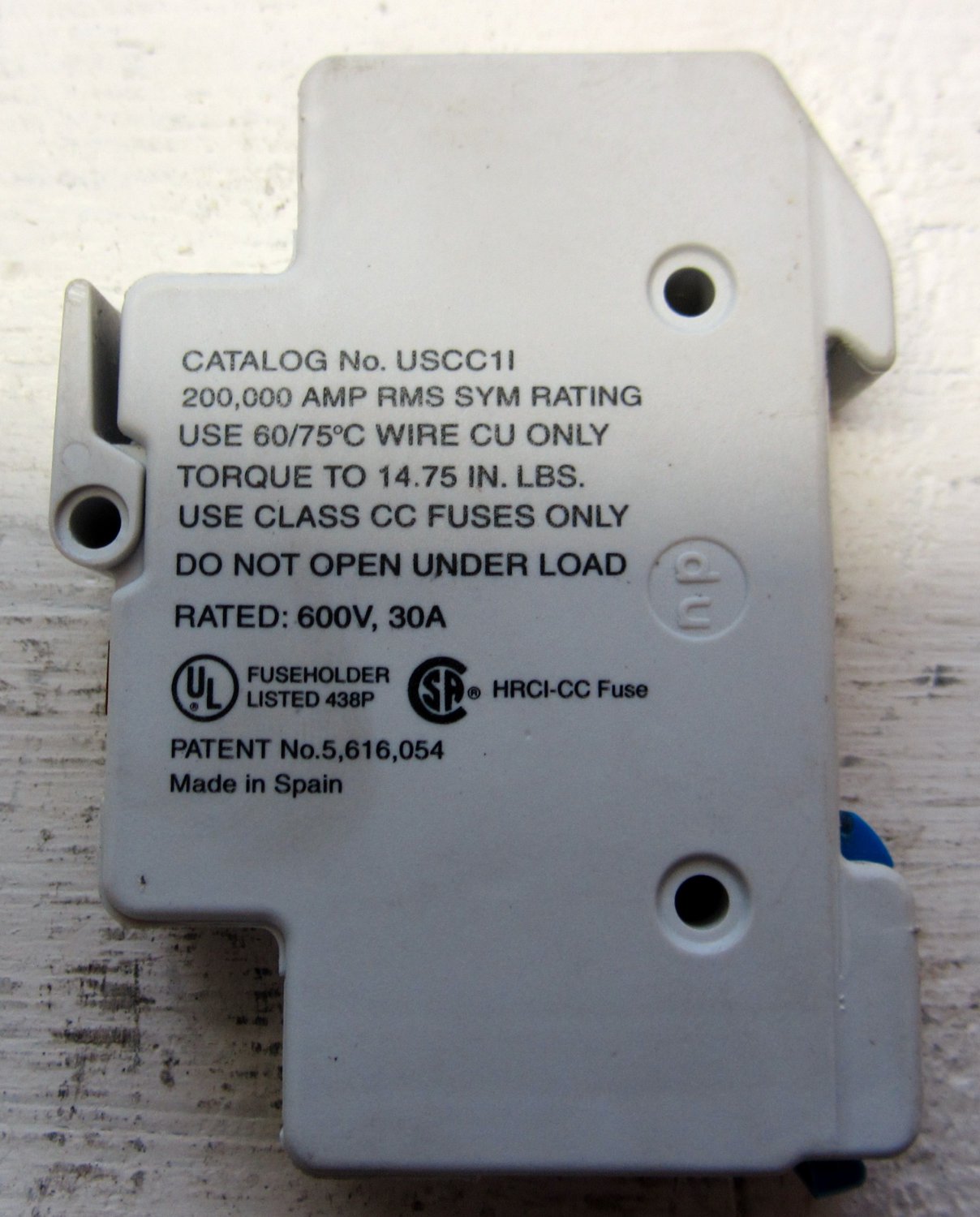 Gould Ferraz Shawmut Ultrasafe USCC1I Class CC Fuse Holder 600 V 30 Amp