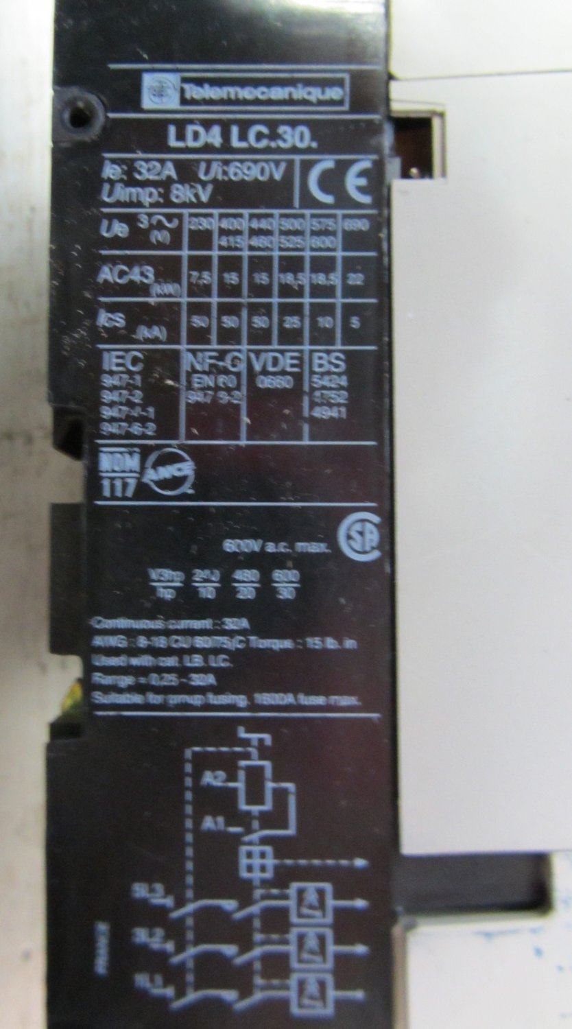 Telemecanique LD4LC.30. LD4LC030 LB1LC03M04 Integral 32 Starter 575 VAC ...