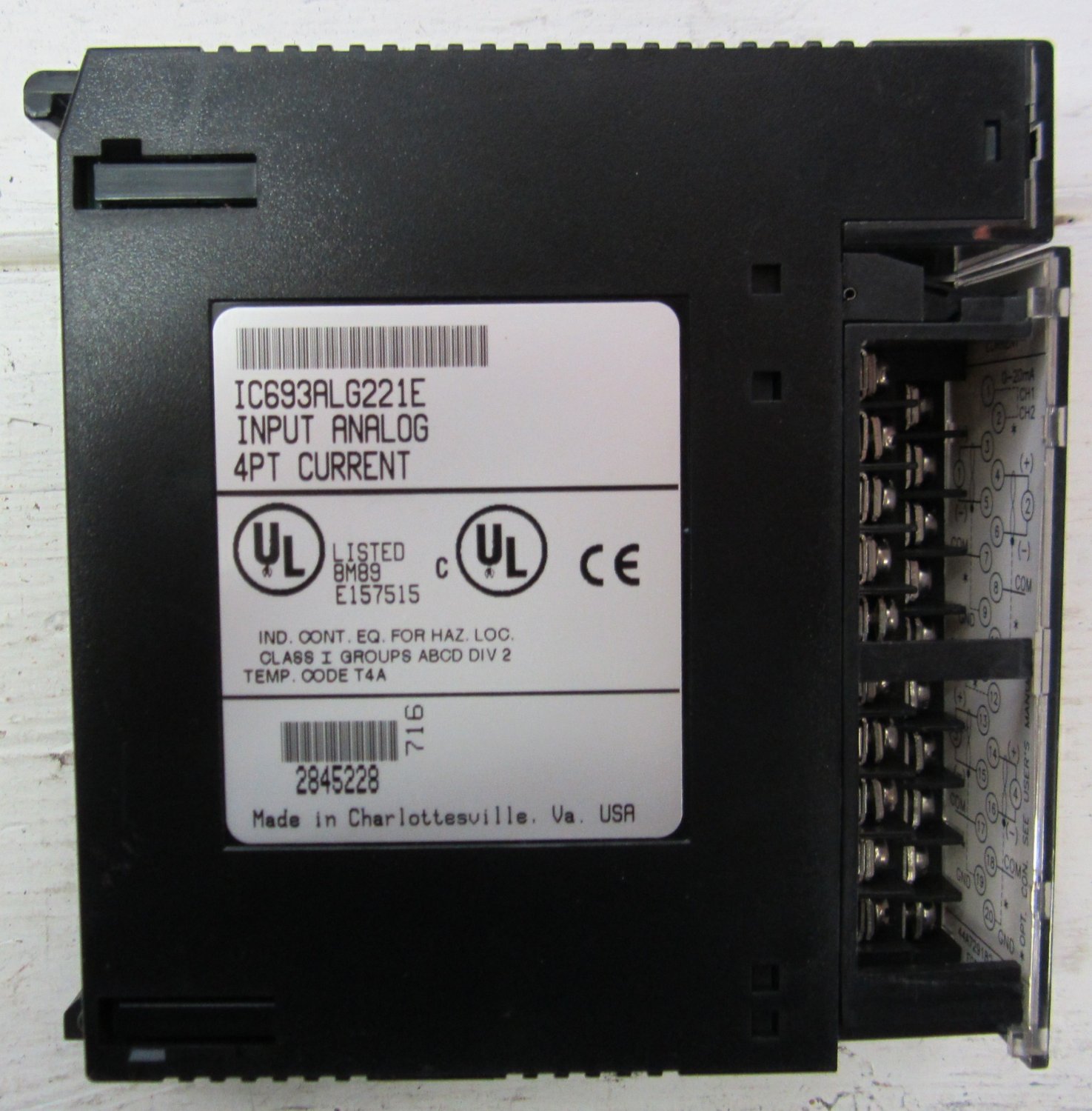 GE Fanuc IC693ALG221E 4 Point Current Input Analog Module 90-30 PLC