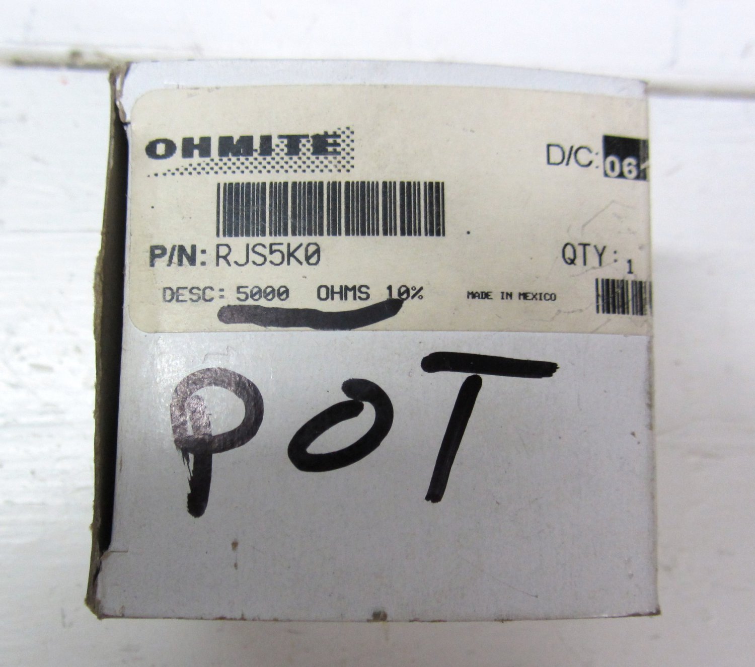 Ohmite RJS5K0 Rheostat 5000 Ohms 10 % wire wound 5K ohm new