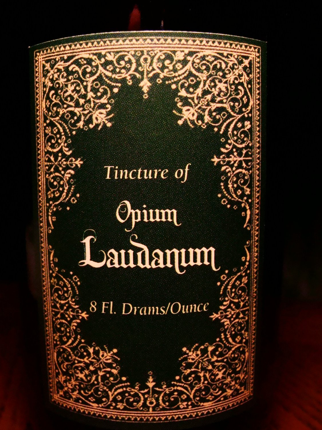 Nostalgic Apothecary Bottle 8oz: "Tincture of Opium... Laudanum" "8 Fl ...