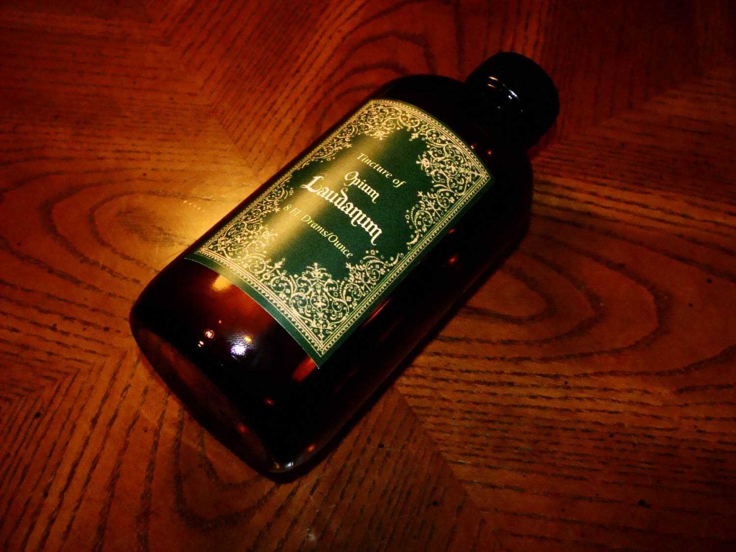 Nostalgic Apothecary Bottle 8oz: "Tincture of Opium... Laudanum" "8 Fl ...