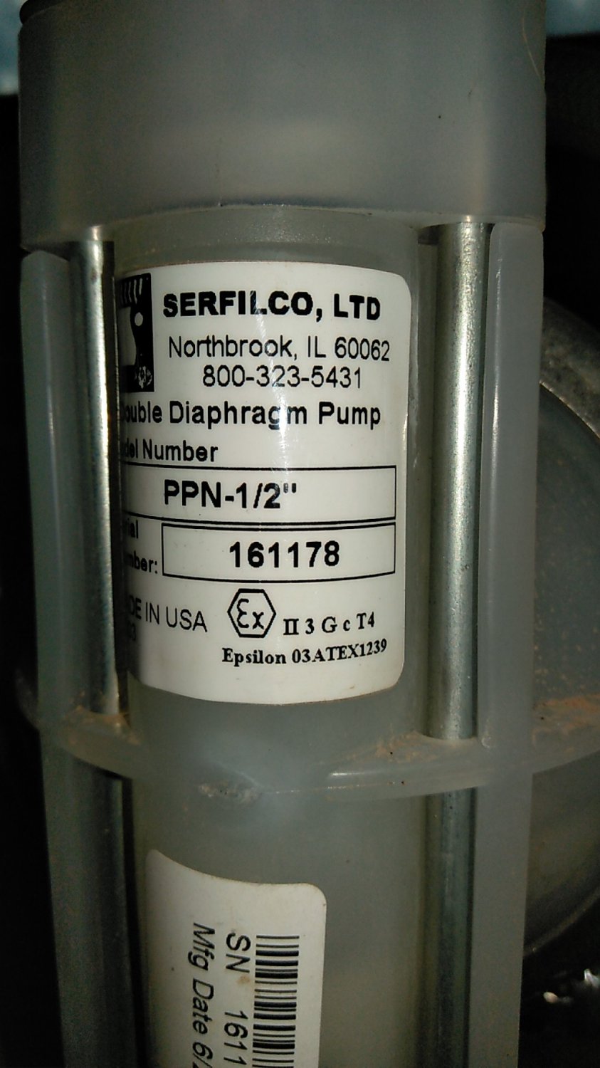 SERFILCO F-710 Filter Press with Diaphragm Pump Lab/Small Batch