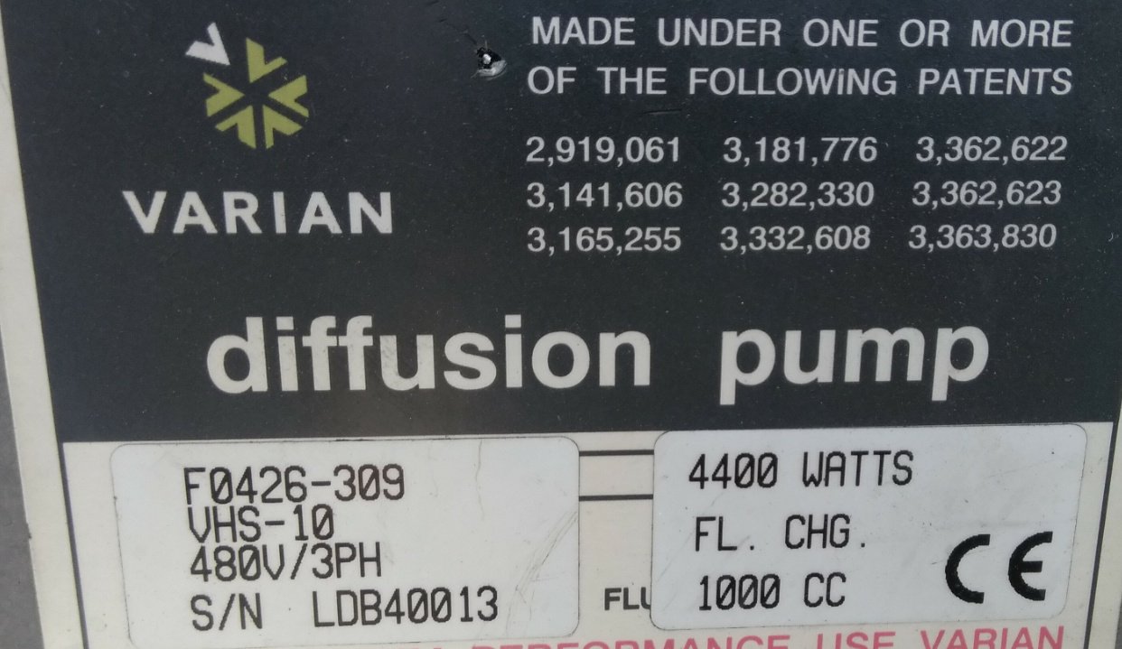 SALE! Varian Agilent VHS-10 Diffusion Vacuum Pump With Angle Valve