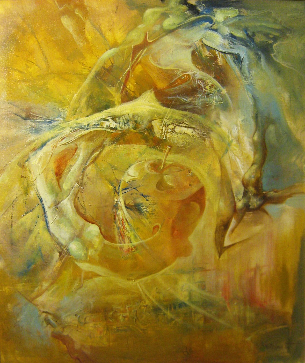 Nuclear Apple - abstract art landscape painting oil on canvas