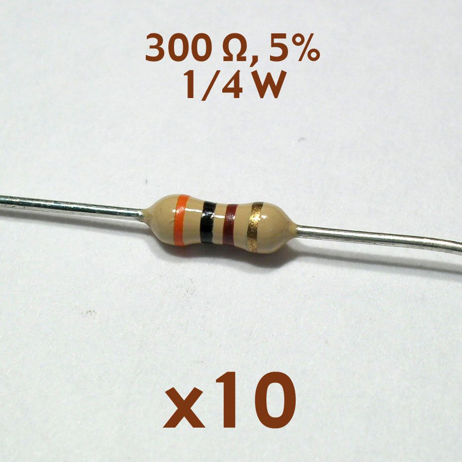 300 Ohm 5 1 4 Watt Axial Resistor 10 Pcs NoS 