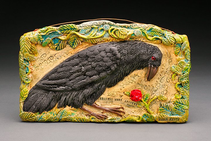 Ceramic Raven Tile