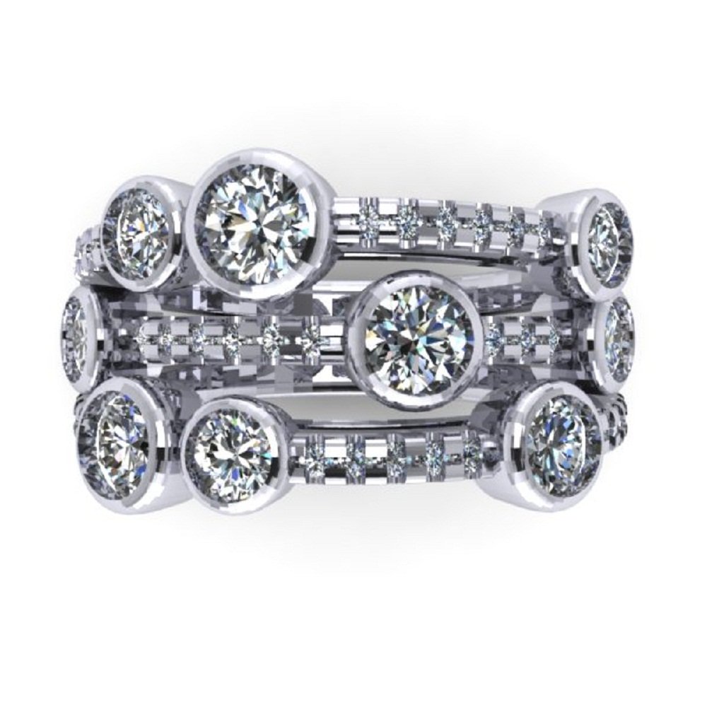 2.25Ct Classic Waterfall Diamond Ring made in Platinum