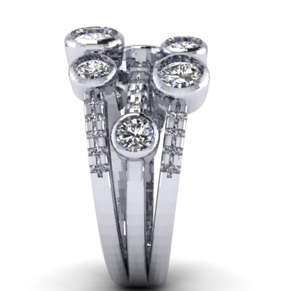 2.25Ct Classic Waterfall Diamond Ring made in Platinum