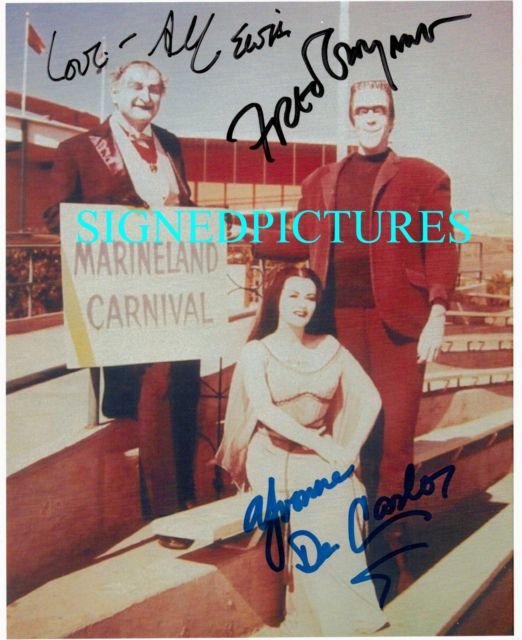 The Munsters Cast Signed Autographed 8x10 Rp Photo By All 3 Fred Gwynne