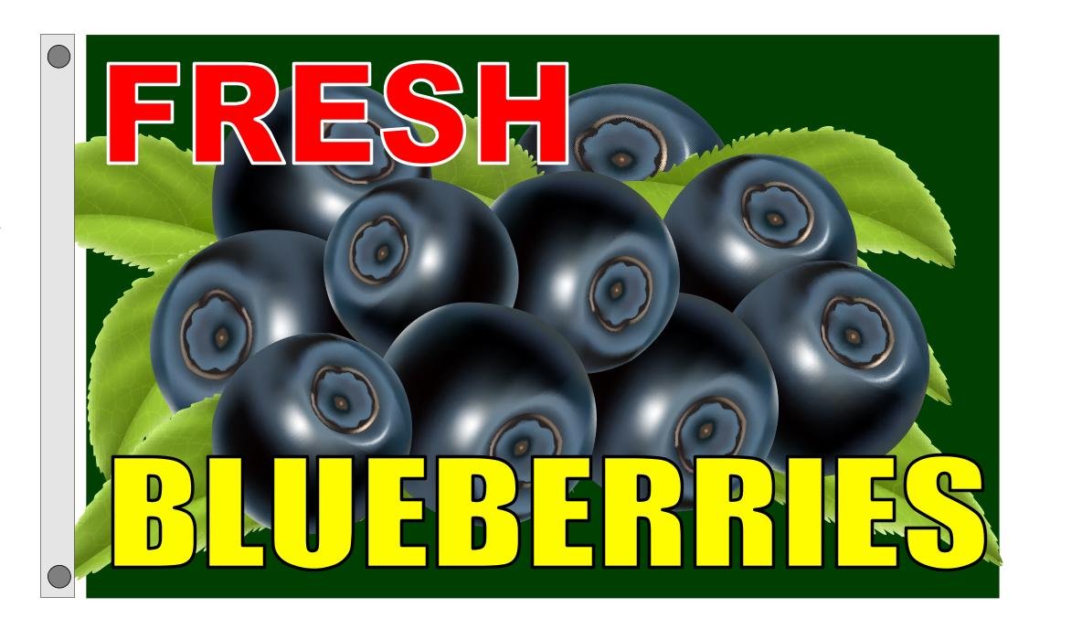 FRESH BLUEBERRIES Sign 3x5ft advertising FLAG banner sign