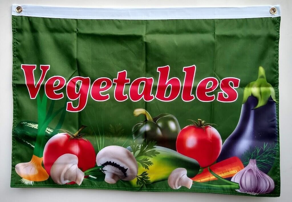 VEGETABLES FLAG 2x3ft flag, vertical banner