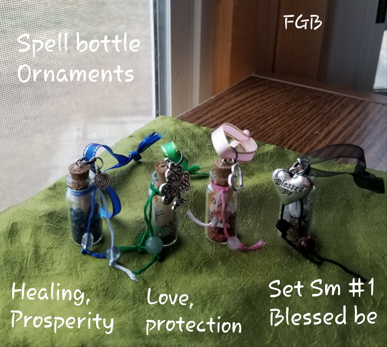 Blessings/Spell bottle ornaments #1 blessed be