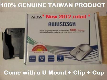 Alfa Network USB Wireless Adapter + Free U Mount & Clip