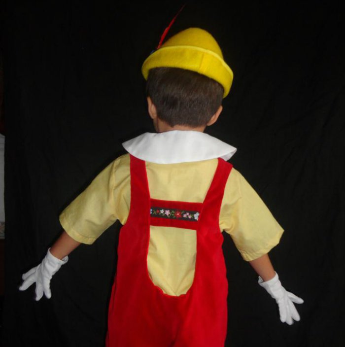Pinocchio Costume Hat Yellow Tyrolean Alpine Style hat blue satin ...
