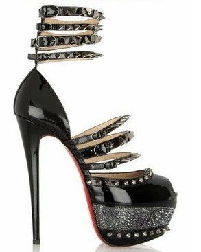 fashion roman style&cool revets/knight posh black high heels