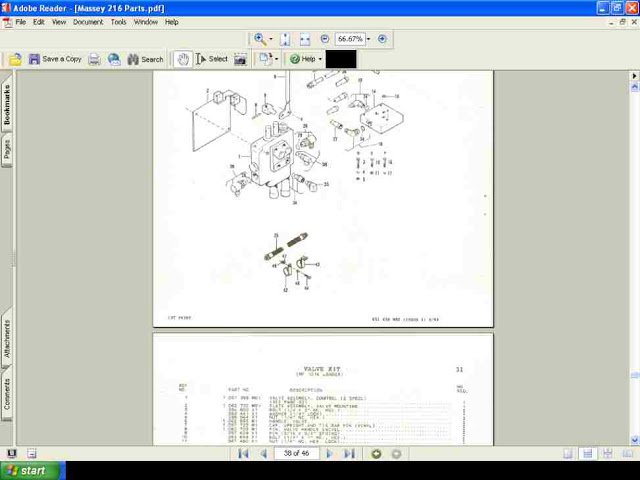 MASSEY FERGUSON MF 216 1016 LOADER PARTS MANUAL with MF216 Bucket Diagrams