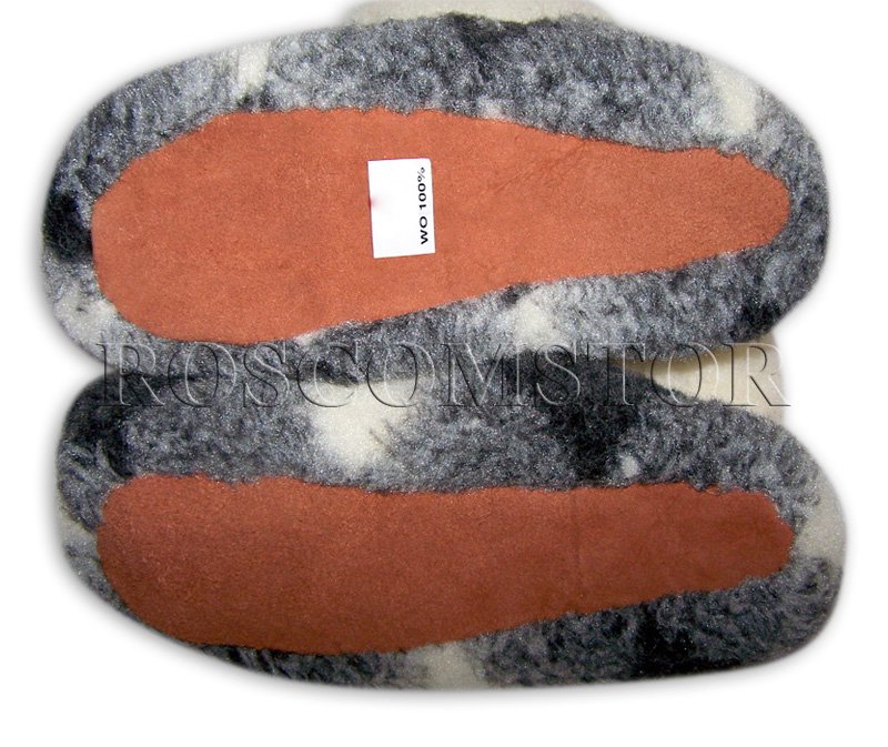 TRADITIONAL SHEEP WOOL SLIPPERS BOOTS 100% PURE WOOL MEN SIZE 8 US/ 7.5 ...