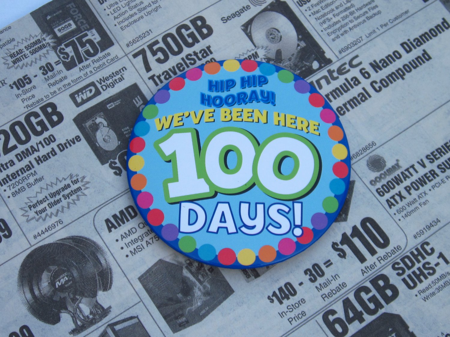 100th Day BUTTON!